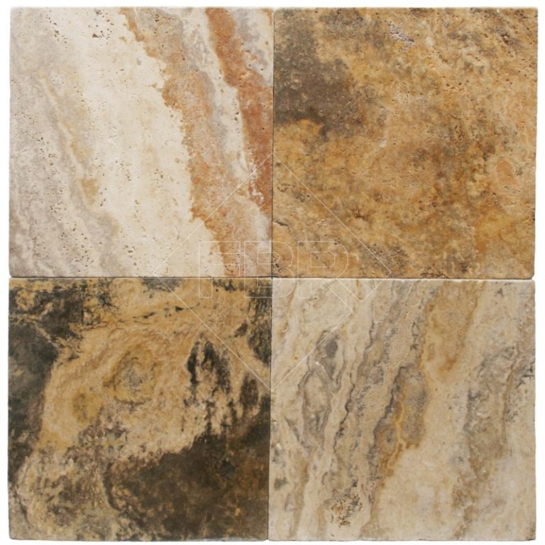 16x16 Scabos Tumbled Travertine Tile (1/2) | FBR Marble | PAVERS – POOL ...