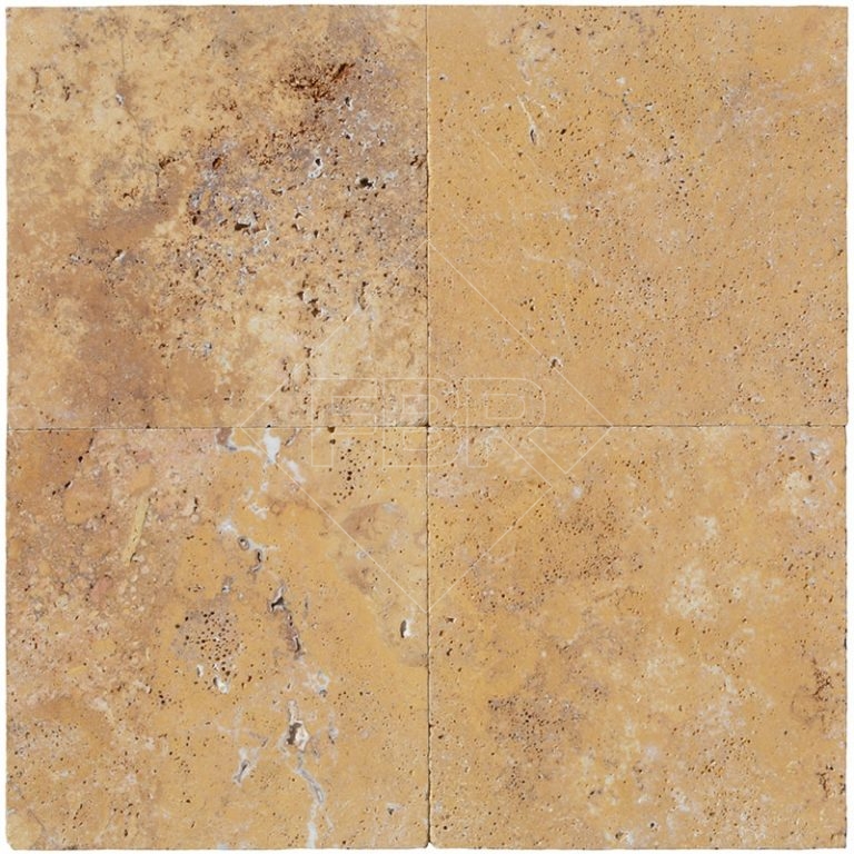 12x12 Yellow Tumbled Travertine Tile (3/8) | FBR Marble | PAVERS – POOL ...