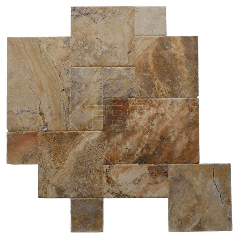 Scabos Brushed Chiseled French Pattern Travertine Tile (1/2) | FBR ...