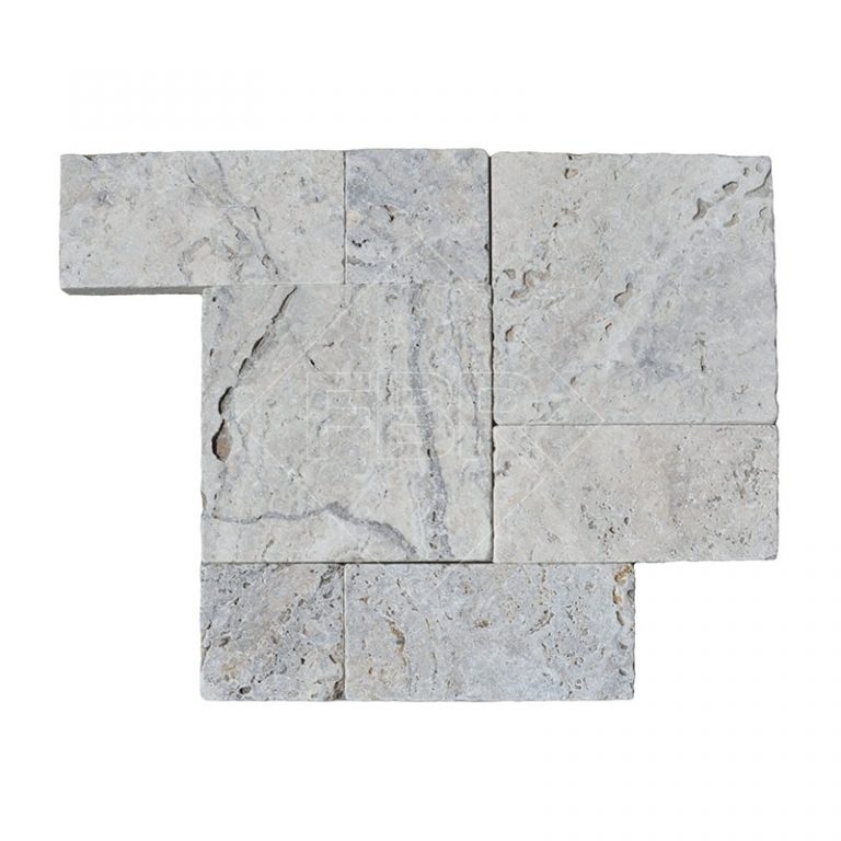 Silver Tumbled Roman Pattern Travertine Paver (3cm) | FBR Marble ...