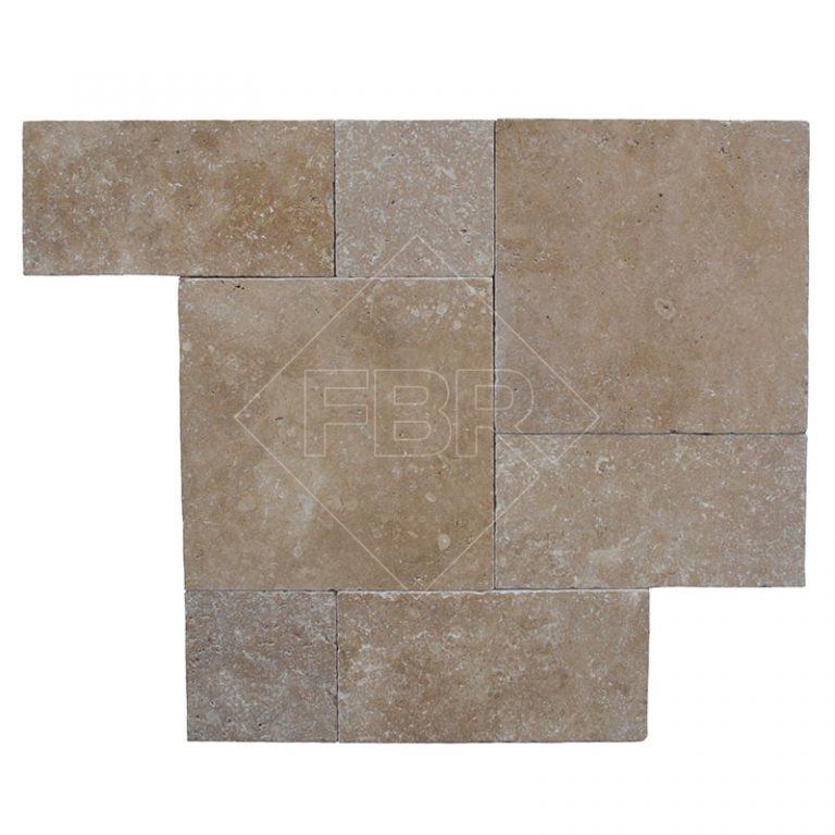 Mocha Noce Tumbled Roman Pattern Travertine Paver (3cm) | FBR Marble ...
