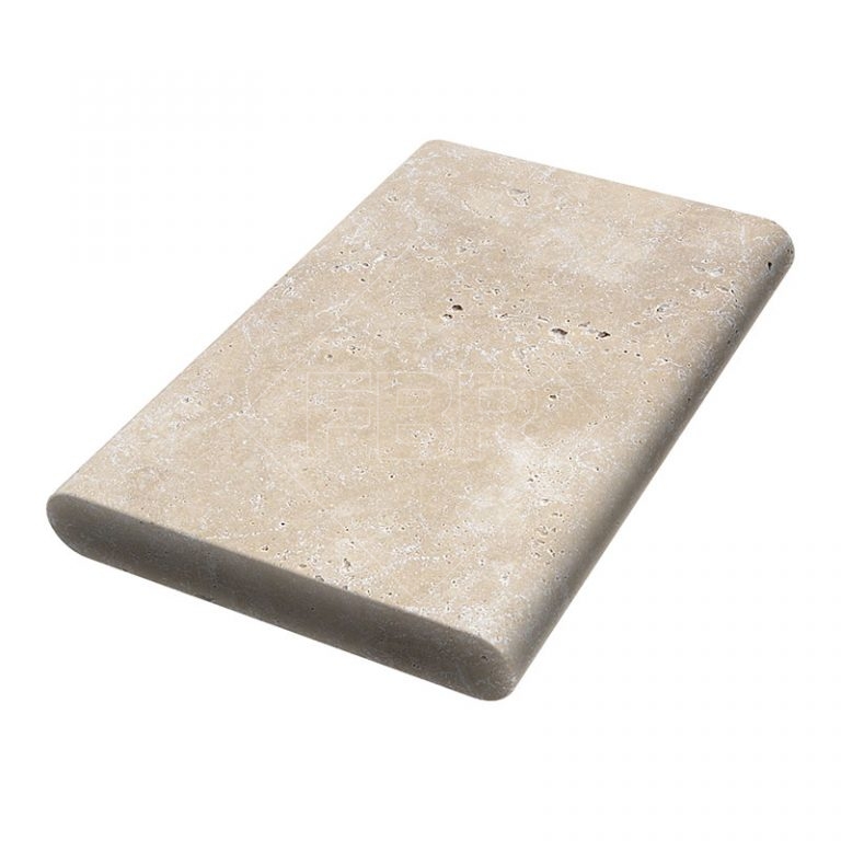 12x18 Ivory Tumbled Travertine Double Bullnose Coping (5cm) | FBR ...